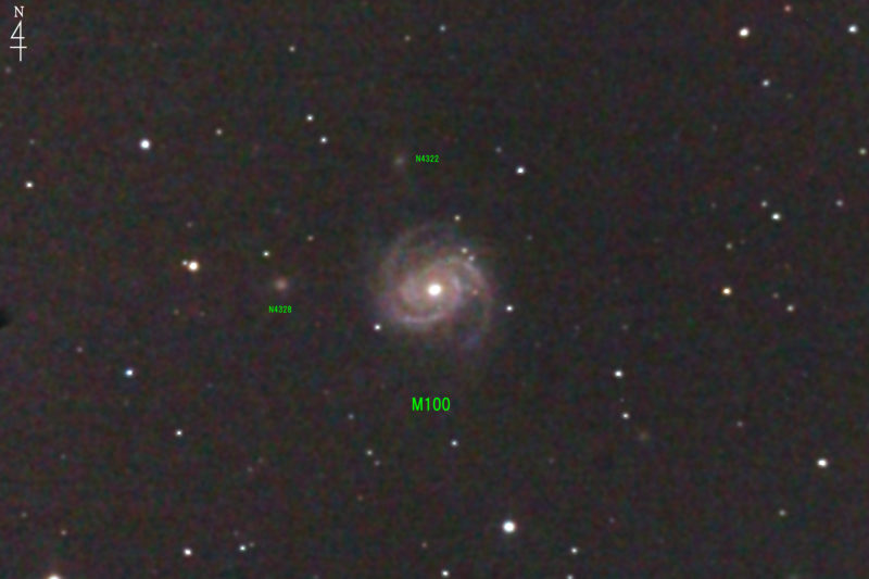 M100のメシエ天体の写真と位置や星図と撮影データ｜天体写真ナビ