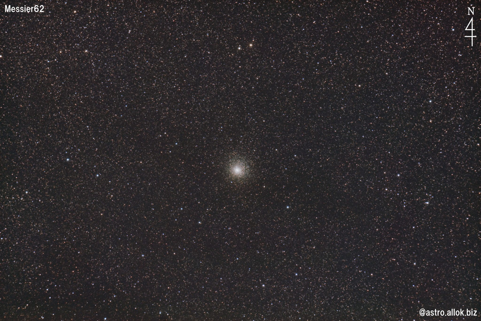 M62のメシエ天体の写真と位置や星図と撮影データ｜天体写真ナビ