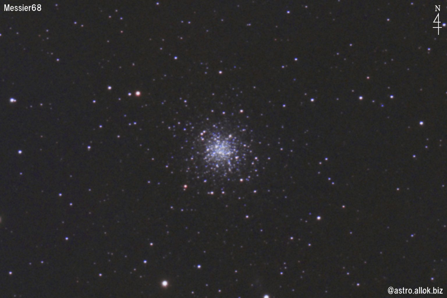 M68のメシエ天体の写真と位置や星図と撮影データ｜天体写真ナビ