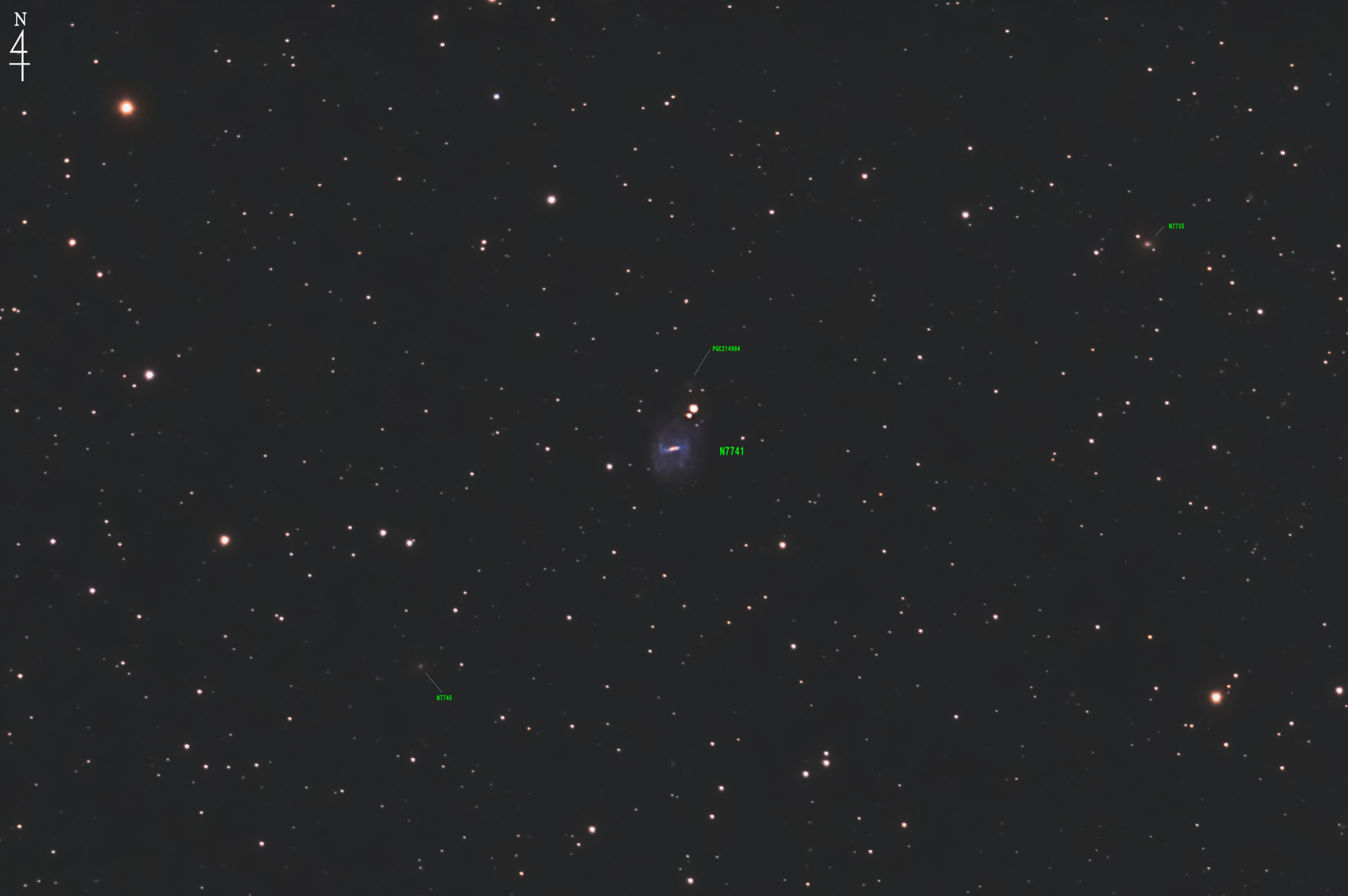 NGC7741の写真と位置がわかる星図や撮影データ｜天体写真ナビ