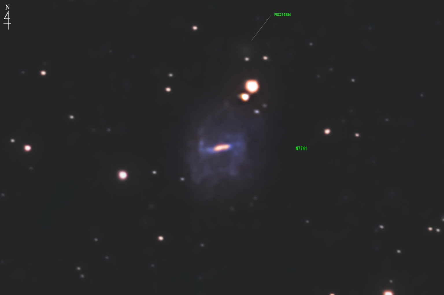 NGC7741の写真と位置がわかる星図や撮影データ｜天体写真ナビ